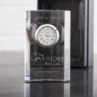 Personalised Love Crystal Mantel Clock | The Gift Experience