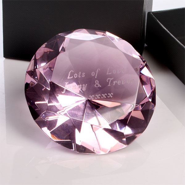 Engraved Pink Paperweight | The Gift Experience