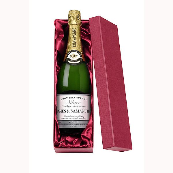 Personalised Silver Wedding Anniversary Champagne From The Gift Experience