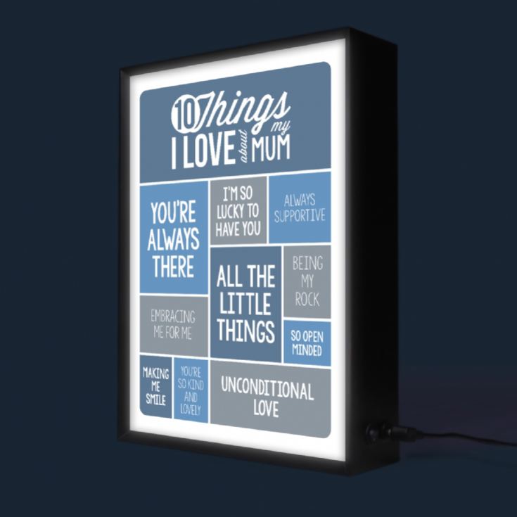 Personalised 10 Things I Love About Mum Light Box