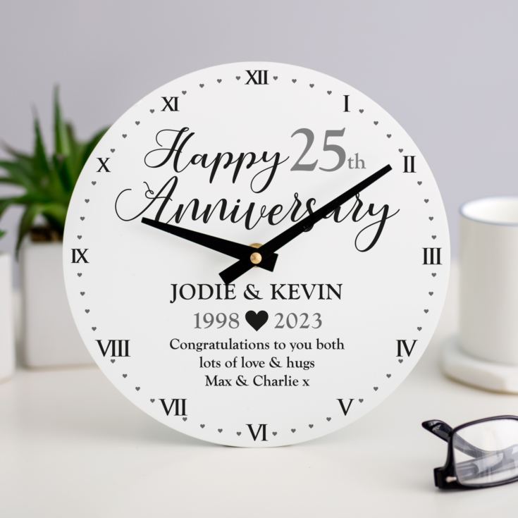 Personalised 25th Anniversary Clock | The Gift Experience