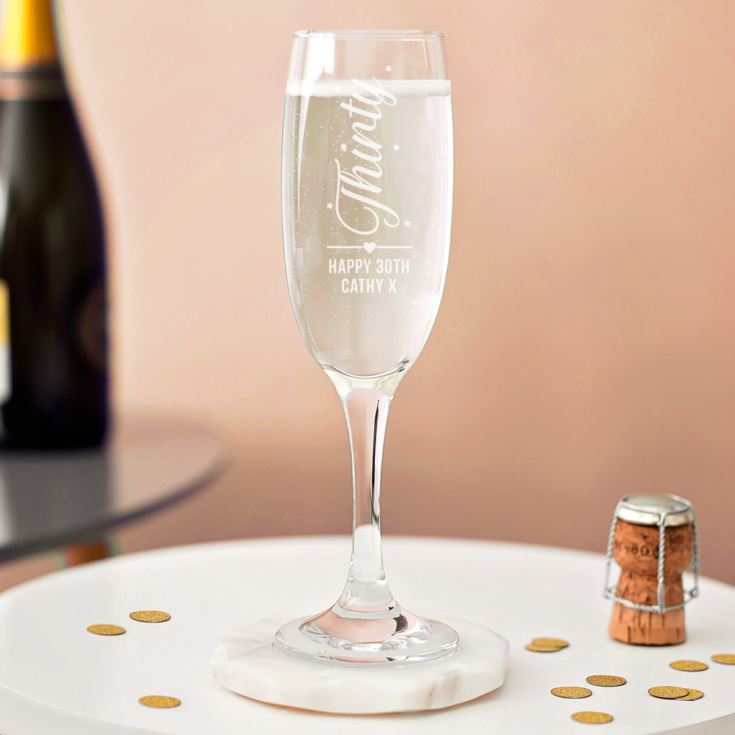 Personalised 30th Birthday Prosecco Glass | The Gift Experience