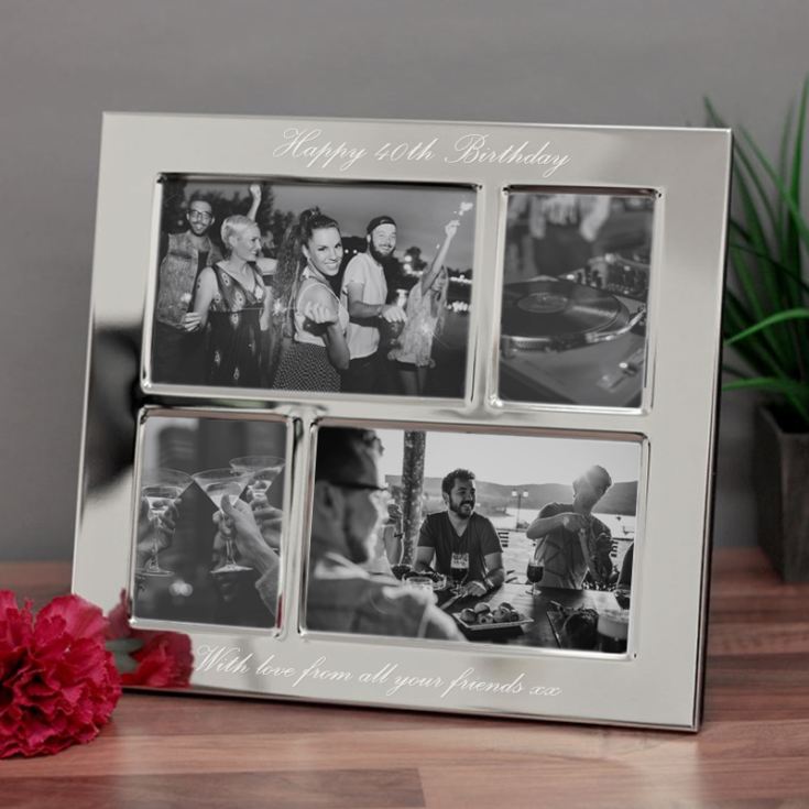 40th Birthday Engraved Collage Photo Frame | The Gift Experience