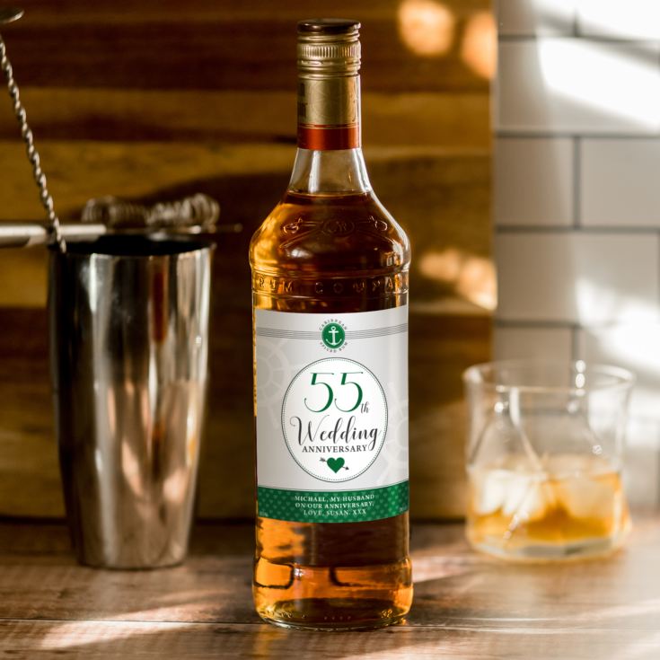 Personalised 55th Anniversary Spiced Rum | The Gift Experience