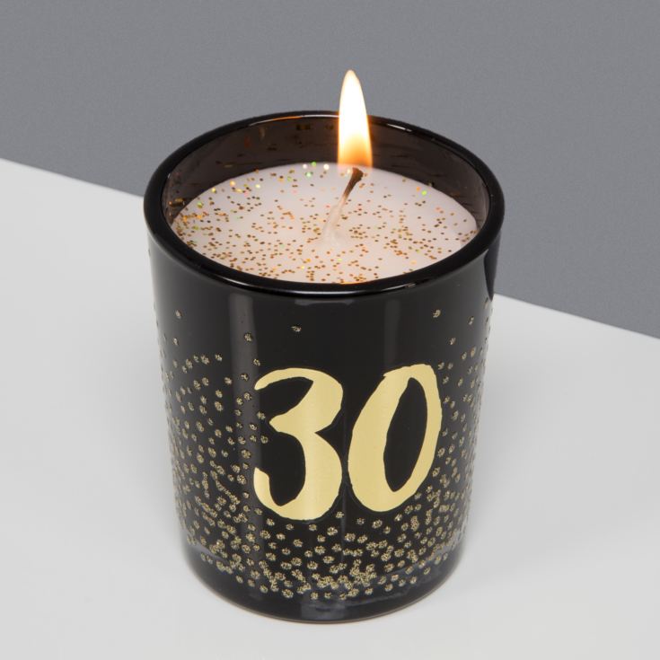 Signography Black Glass Candle with Gold Foil & Glitter - 30 | The Gift ...