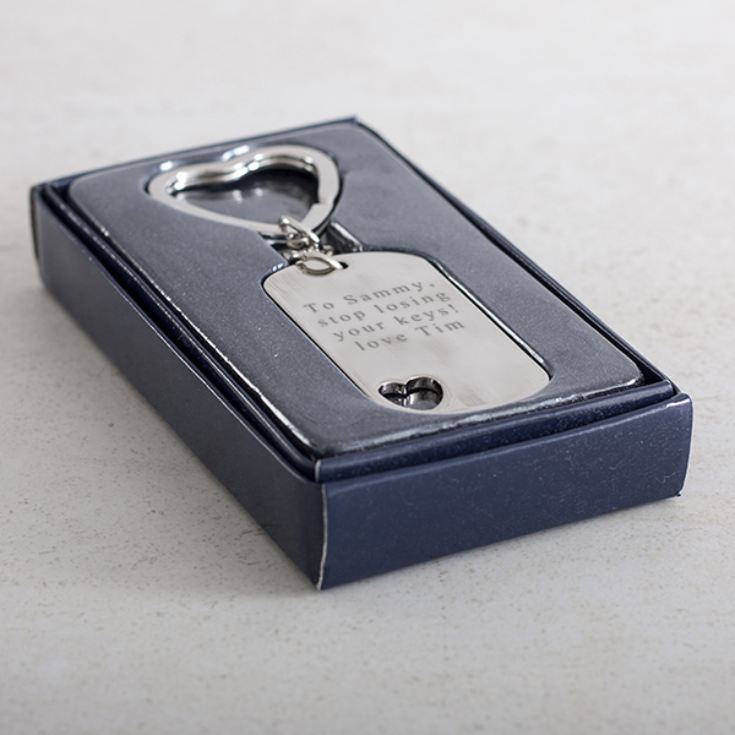 Personalised Rectangle Keyring With Cut Out Heart | The Gift Experience