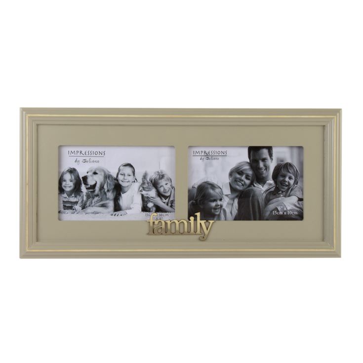 6" x 4" - Wooden Double Photo Frame - Family | The Gift Experience