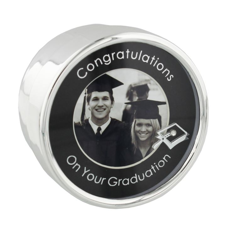 Graduation Silverplated Trinket Box with Photo Insert | The Gift Experience