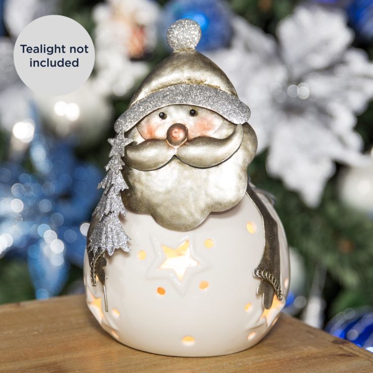 Ceramic Santa Tealight Holder 20cm | The Gift Experience