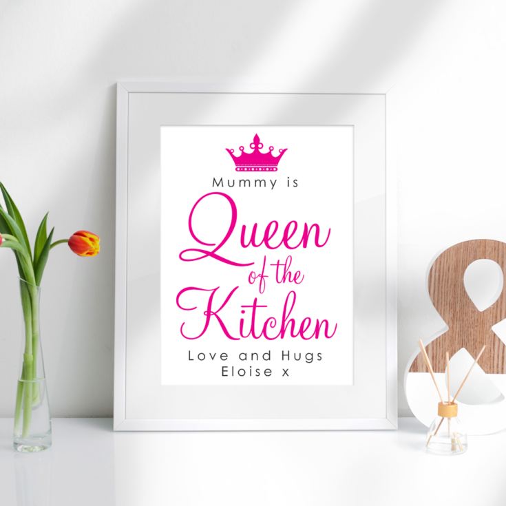 Personalised Queen of the Kitchen Framed Print | The Gift Experience
