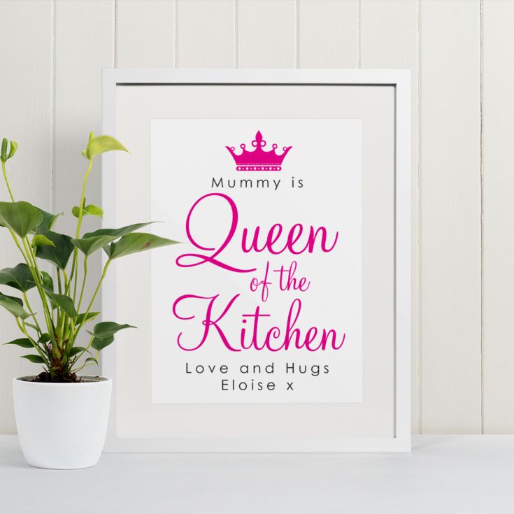 Personalised Queen of the Kitchen Framed Print | The Gift Experience