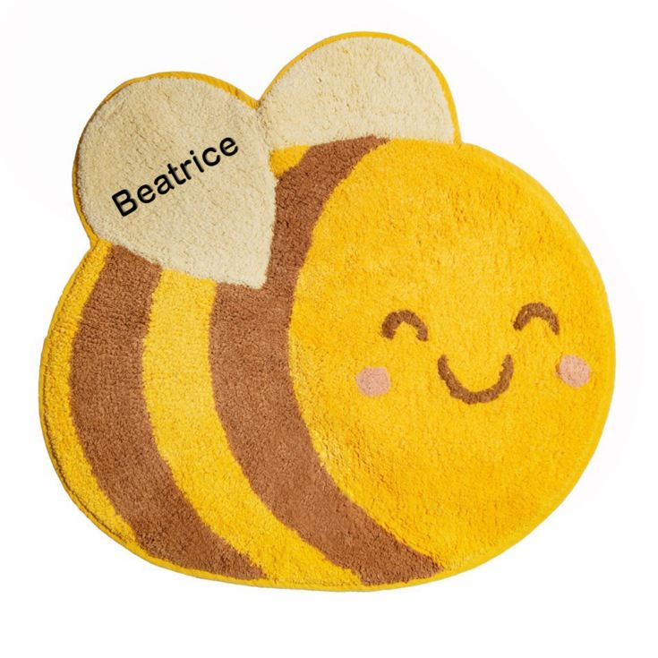Personalised Embroidered Bee Happy Rug | The Gift Experience