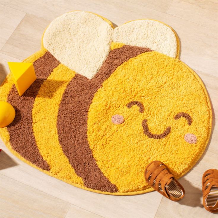 Personalised Embroidered Bee Happy Rug | The Gift Experience
