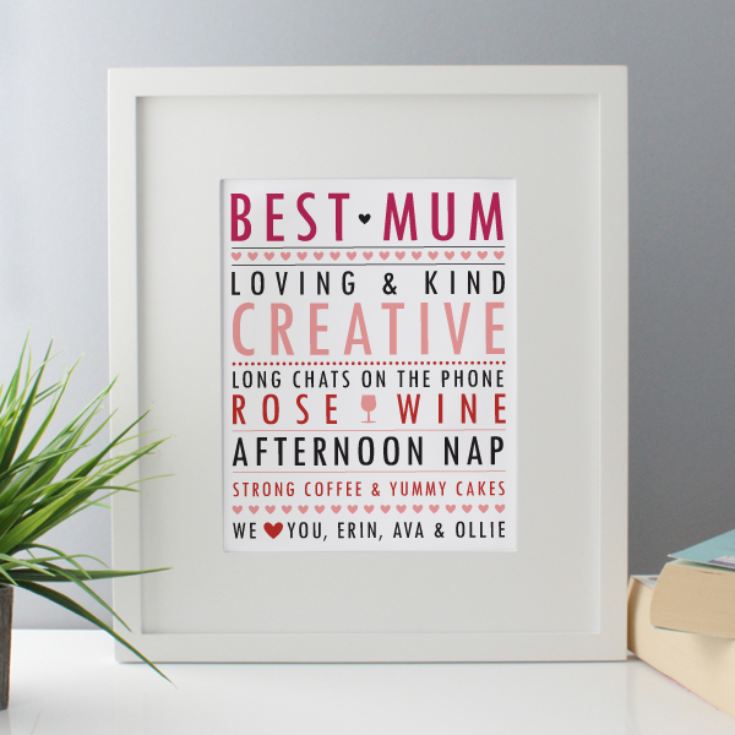 Personalised All About Mum Framed Print | The Gift Experience