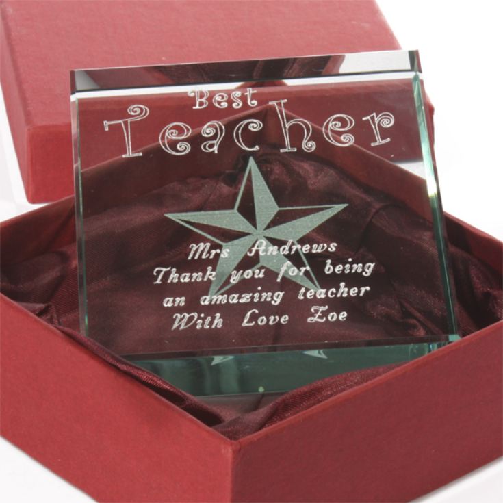 Best Teacher Personalised Glass Keepsake The T Experience