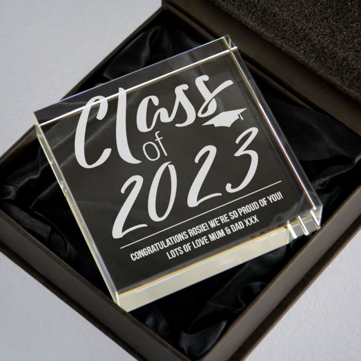 Personalised Class Of Graduation Glass Keepsake | The Gift Experience