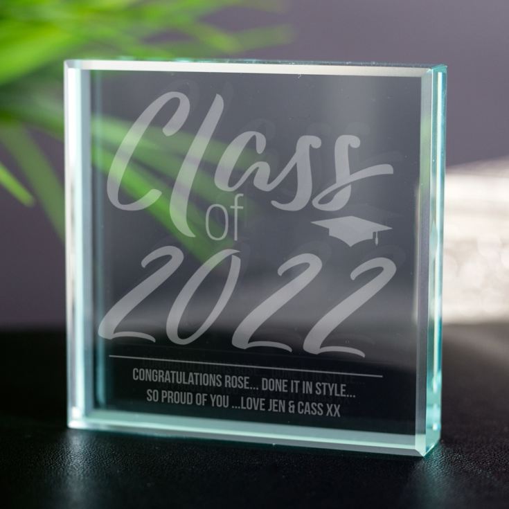 Personalised Class Of Graduation Glass Keepsake | The Gift Experience