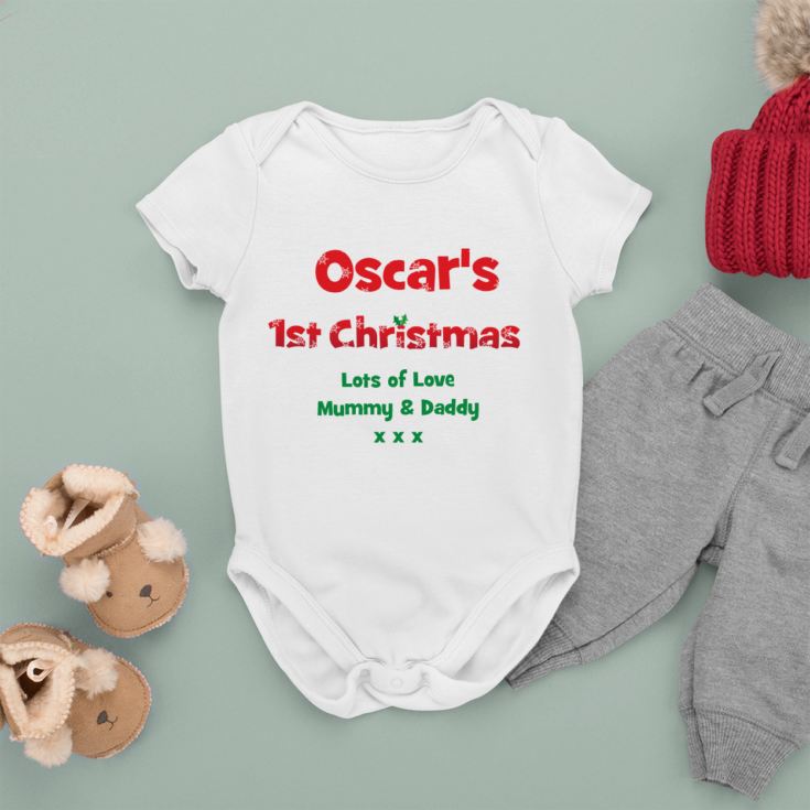 Personalised First Christmas Baby Grow | The Gift Experience