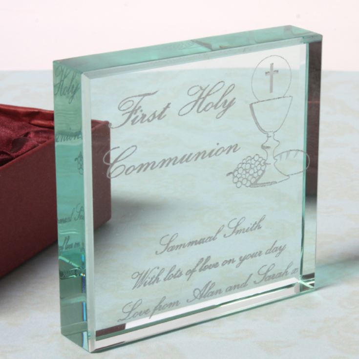 Personalised First Holy Communion Glass Keepsake | The Gift Experience