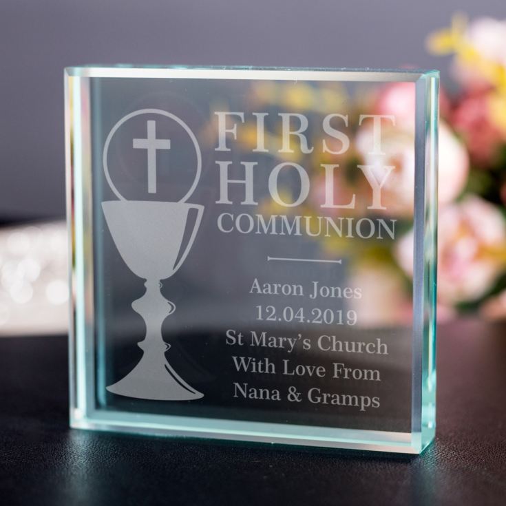 Personalised First Holy Communion Glass Keepsake | The Gift Experience