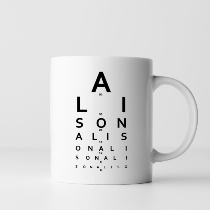Personalised Eye Test Name Mug