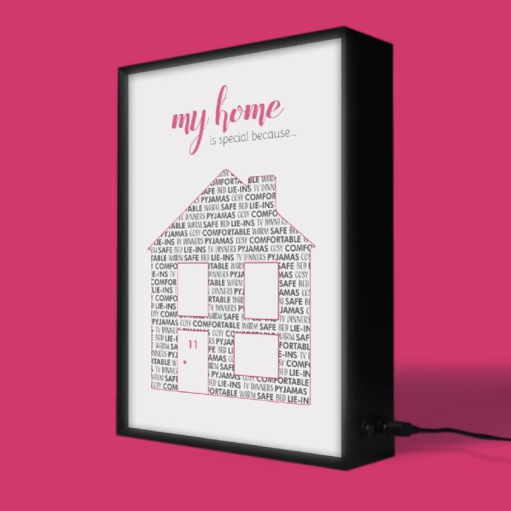 Personalised Our Home Is Special Light Box