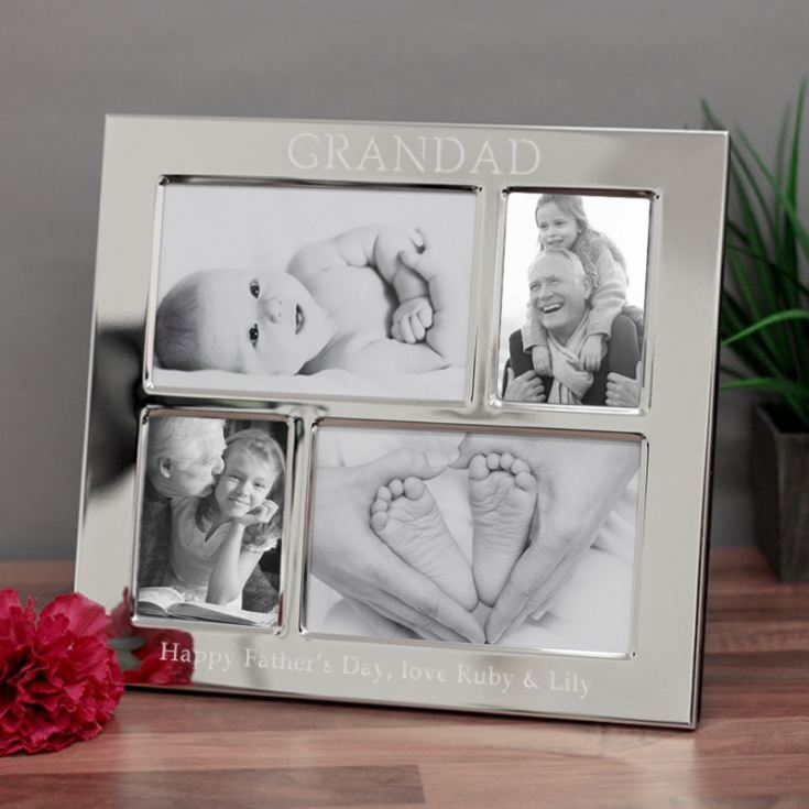 Personalised Grandad Engraved Collage Photo Frame | The Gift Experience