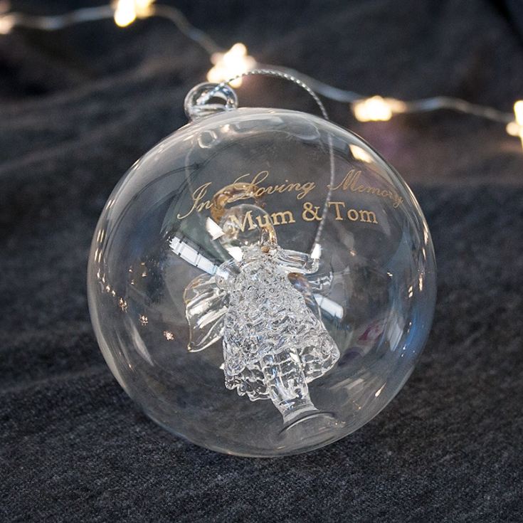 Personalised In Loving Memory Glass Angel Bauble | The Gift Experience