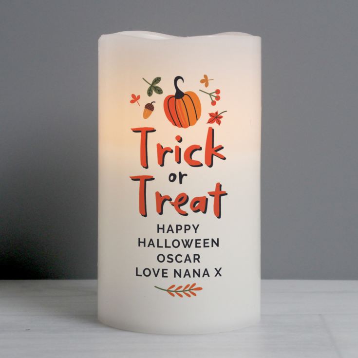 Personalised Trick or Treat LED Candle | The Gift Experience