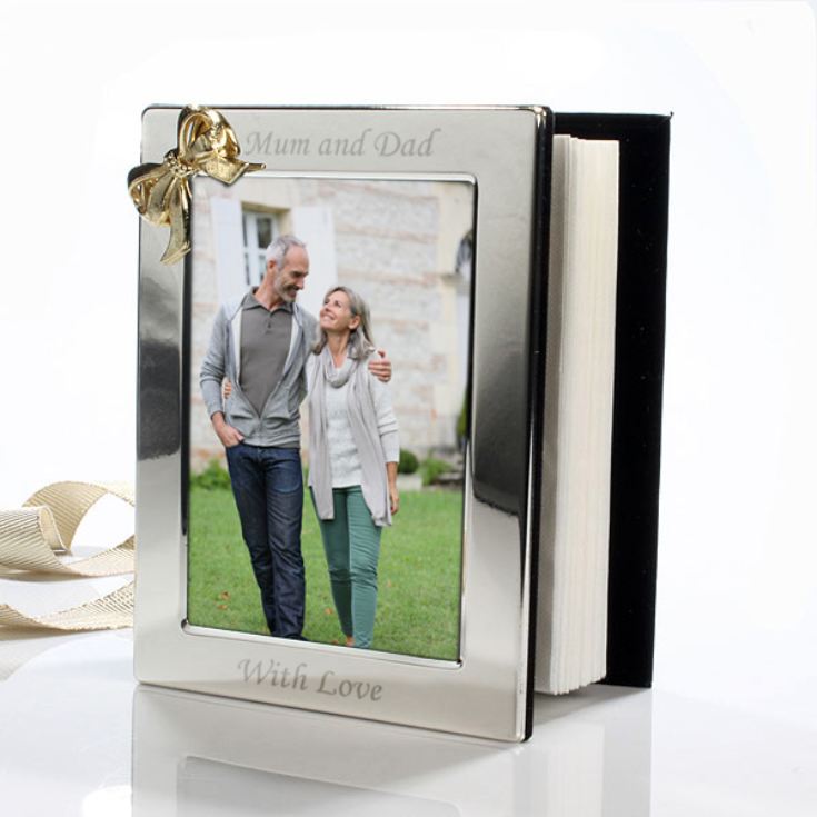 Engraved Photo Album With Gold Coloured Bow | The Gift Experience