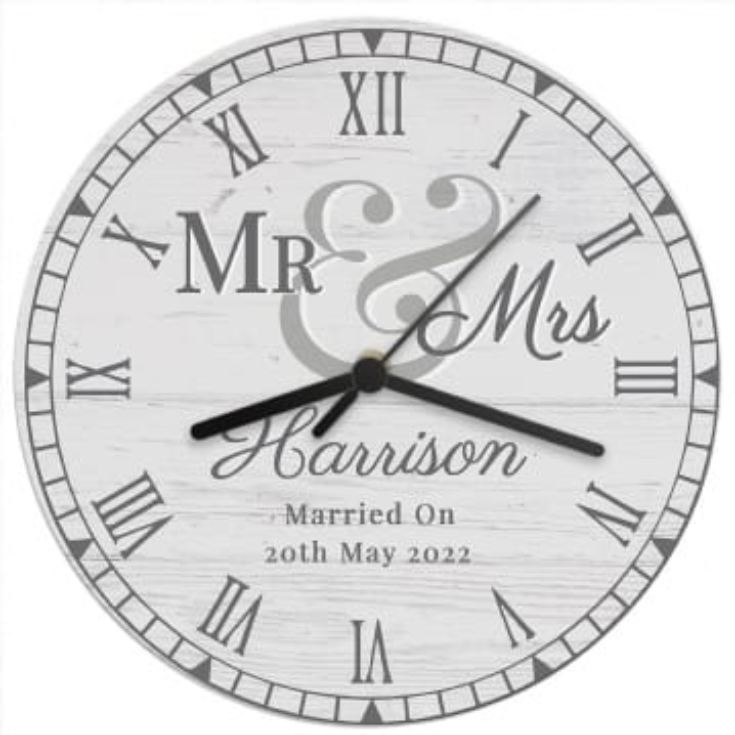 Mr & Mrs Personalised Wooden Clock | The Gift Experience