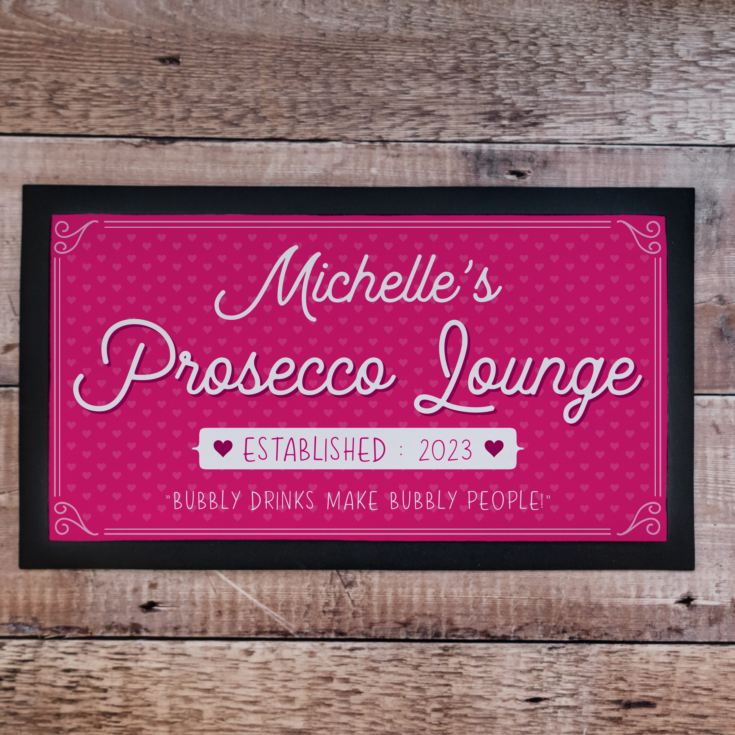 Personalised Prosecco Lounge Bar Mat | The Gift Experience