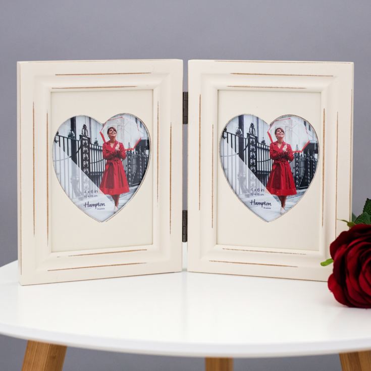 Wooden Double Hearts Photo Frame | The Gift Experience