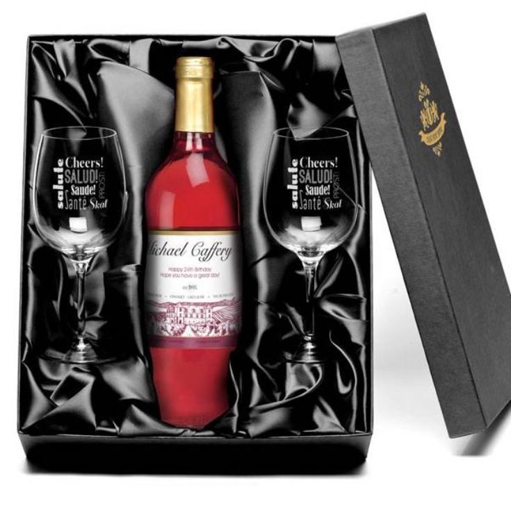 Rose Wine And Personalised Glasses Set The T Experience