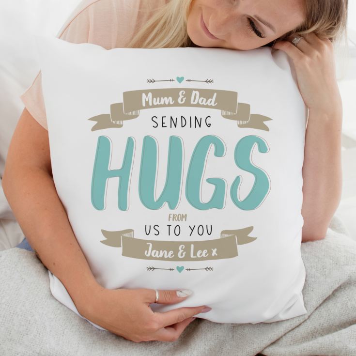 Personalised Sending Hugs Cushion | The Gift Experience