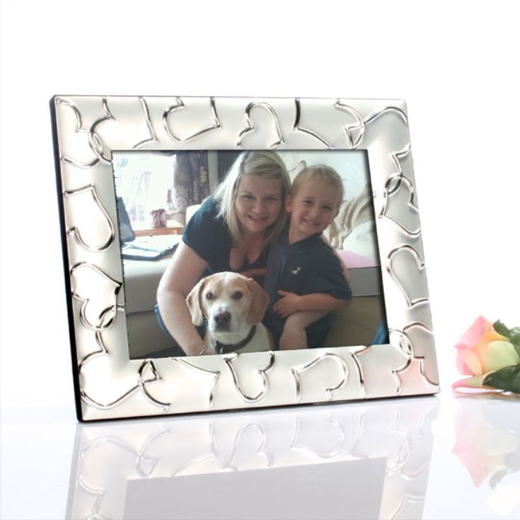Silver Plated Photo Frame With Hearts Design | The Gift Experience