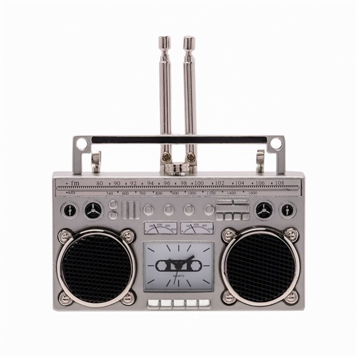 Miniature Silver Radio Clock | The Gift Experience