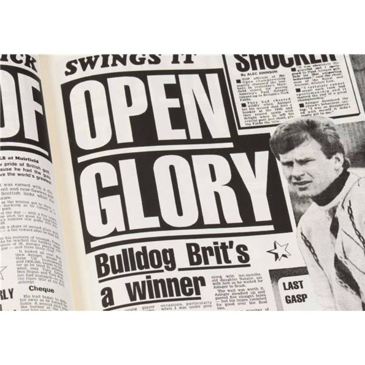 The Open Golf Newspaper Book - Leatherette Cover | The Gift Experience