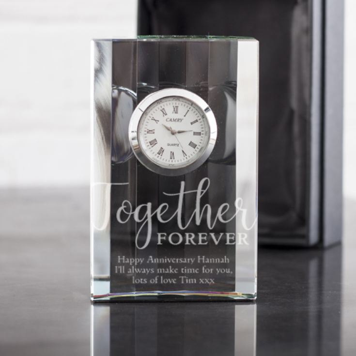 Personalised Together Forever Crystal Mantel Clock | The Gift Experience